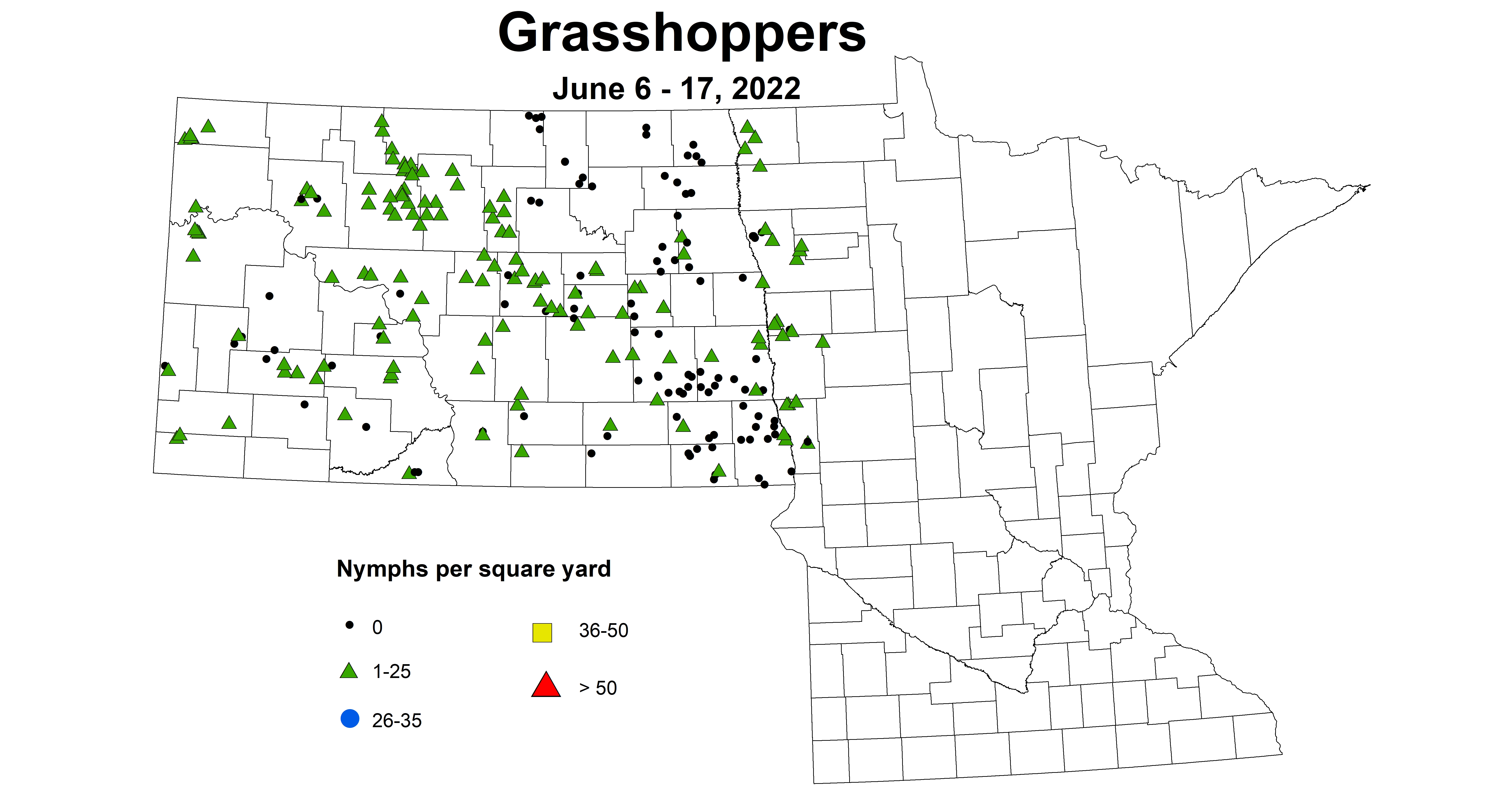 Grasshoppers - IPM Crop Survey Maps | NDSU Agriculture and Extension