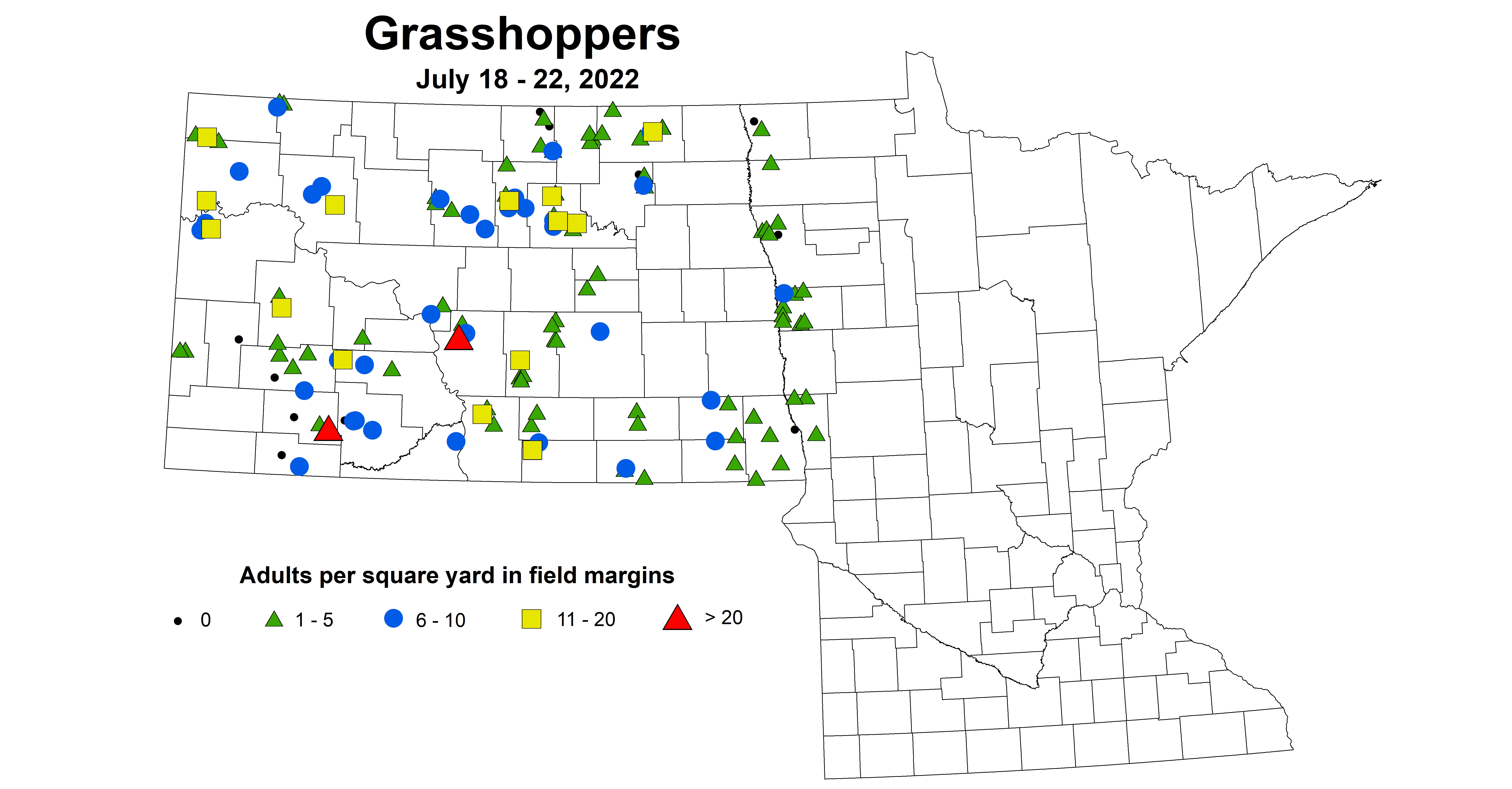 Grasshoppers - IPM Crop Survey Maps | NDSU Agriculture and Extension