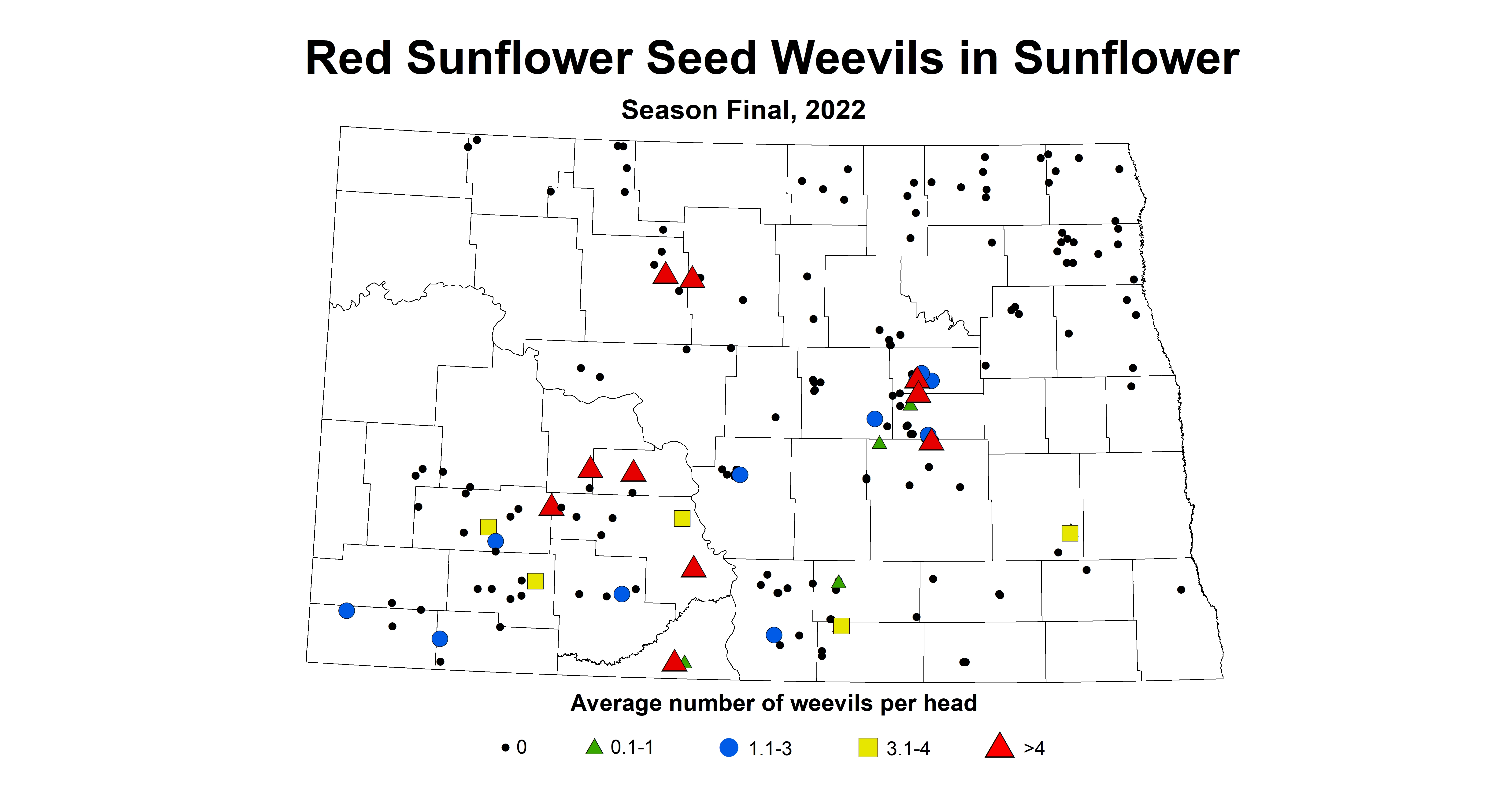 Sunflower - IPM Crop Survey Maps | NDSU Agriculture and Extension