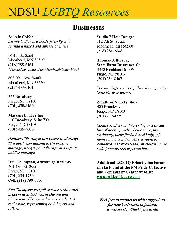 FM Area LGBTQ Resource Guide | Office of Gender and Sexual Diversity ...